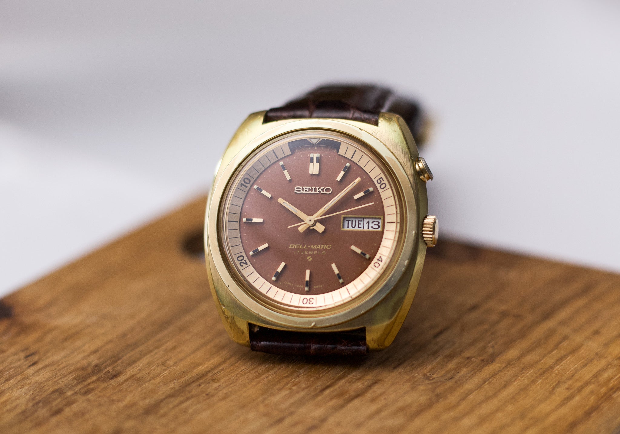 [Serviced] 1971 Seiko Bell-Matic Chocolate Brown Dial Men's Wrist-Watc ...