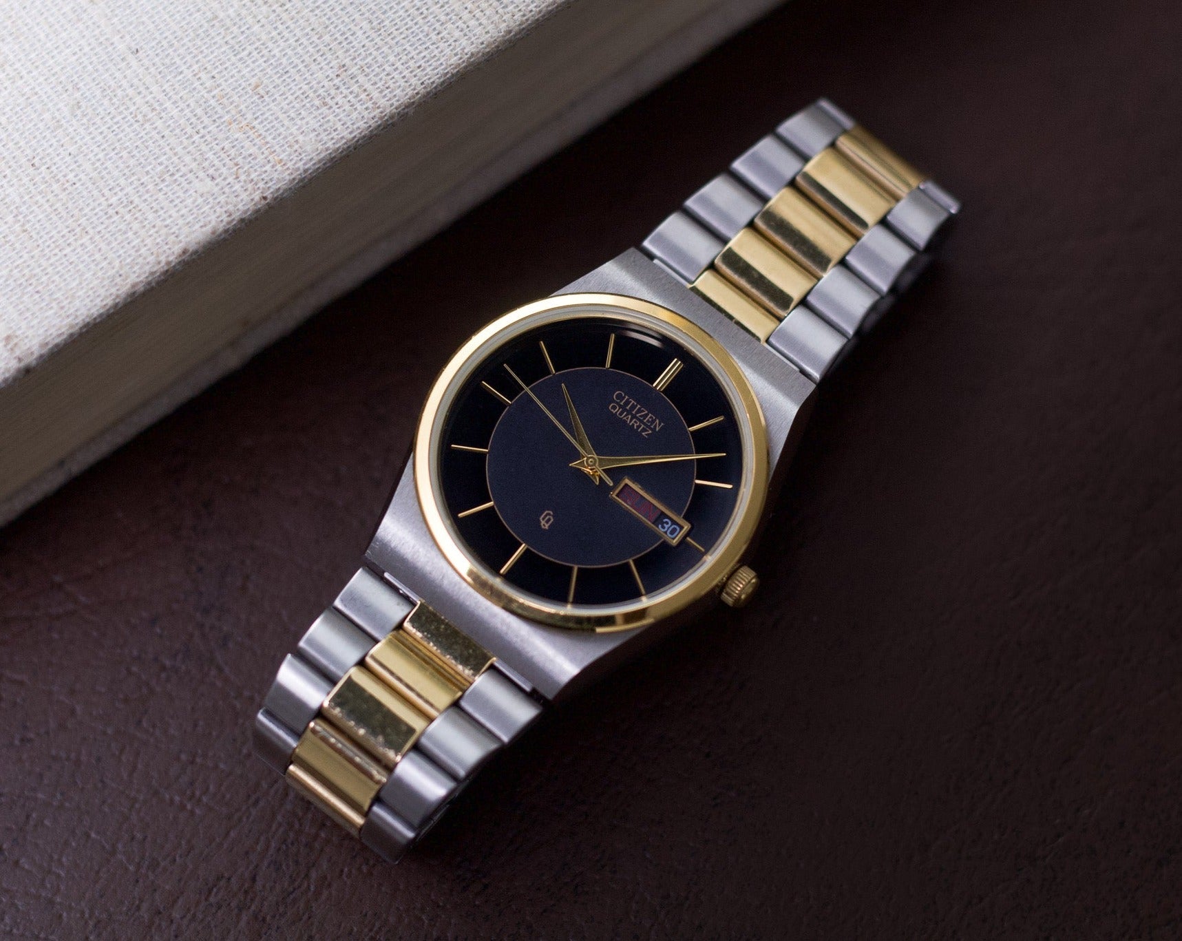 1998 Citizen Two Tone Ink Black Dial Men's Quartz Wrist-Watch – Mecalco ...