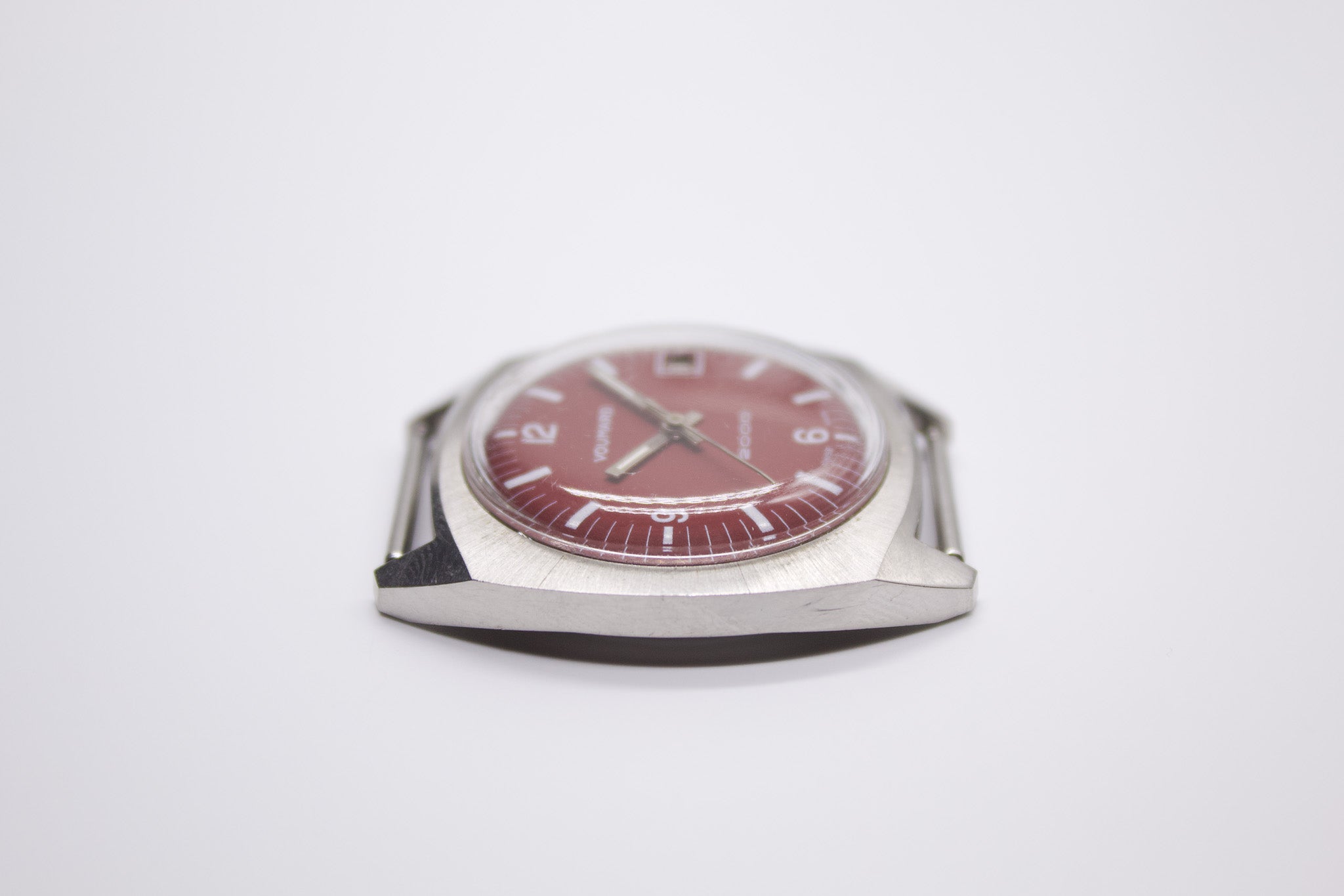 Serviced 1960s Voumard 2000 'Crownless' Men's Wine Red Dial Mechanical ...