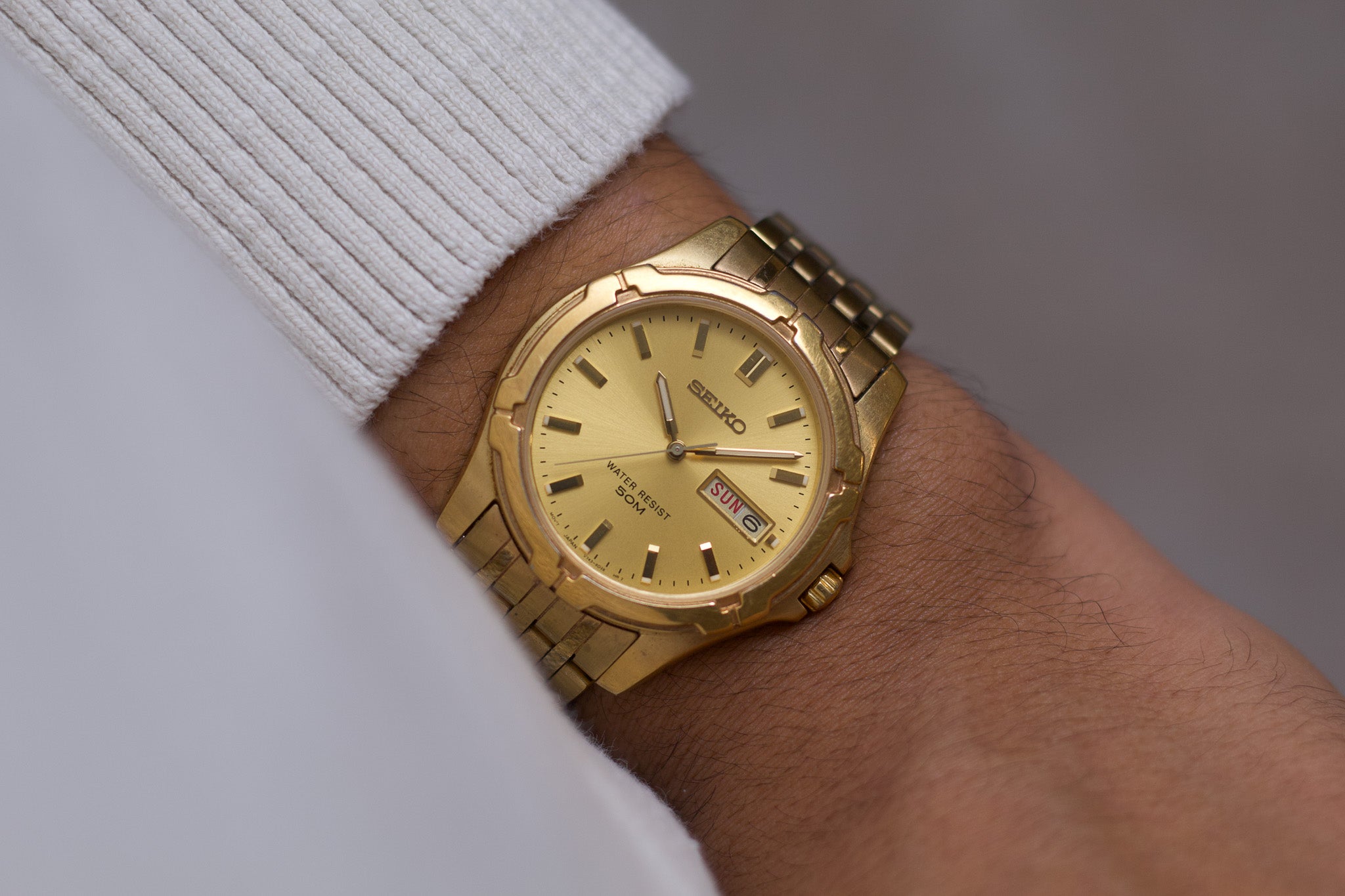 1999 Seiko 50 Meter Gold Toned Men's Sports Wrist-Watch – Mecalco & Co.