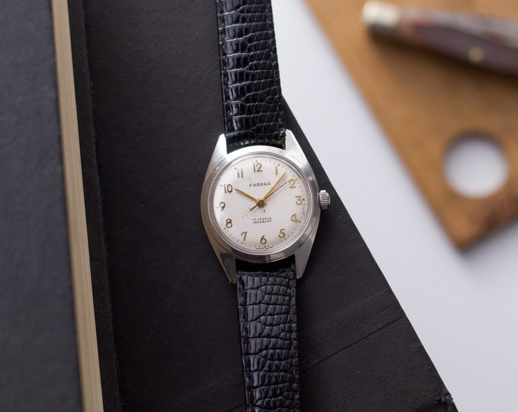 [Serviced] 1960s Farrar Cream White Dial Men's Wrist-Watch – Mecalco & Co.